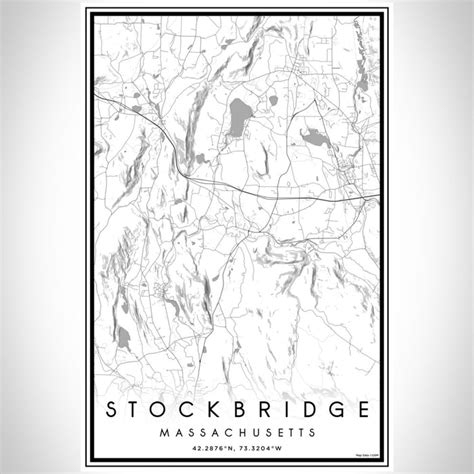 Stockbridge Massachusetts Map Print In Classic — Jace Maps