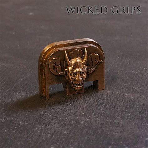 Custom Glock Slide Plate Pure Bronze Hannya Gen 5
