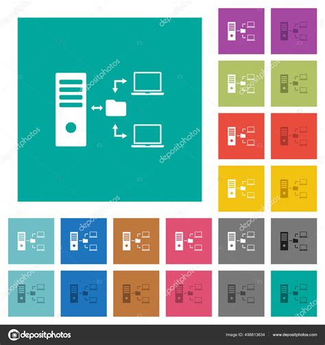 Network File System Server Multi Colored Flat Icons Plain Square Stock Vector By ©renegadehomie