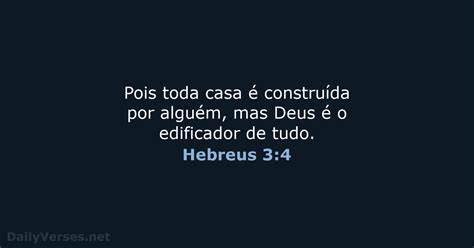 15 de setembro de 2019 Versículo da Bíblia do dia NVI Hebreus 3 4