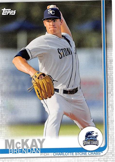 Brendan Mckay Baseball Card Tampa Rays Charlotte Stone Crabs 2019