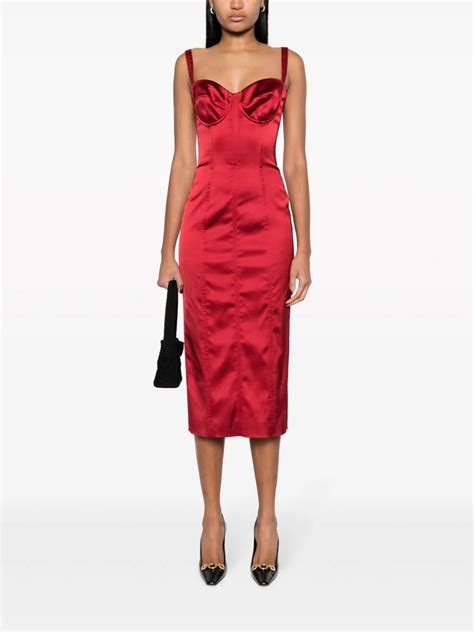 Dolce And Gabbana Sweetheart Neck Corset Style Midi Dress We Select Dresses