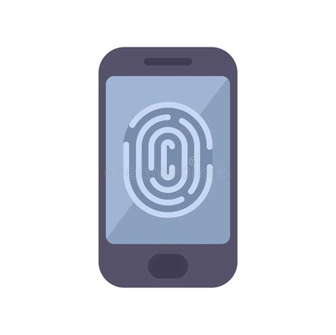 Smartphone Displaying Fingerprint Scanner For Security Access Stock