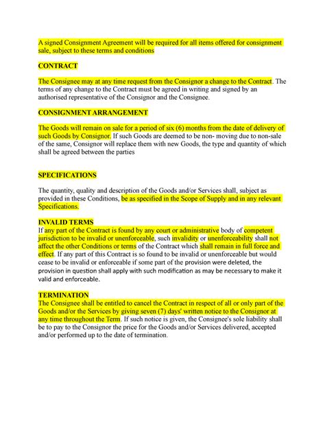 Condition And Tearm Ôn Tập A Signed Consignment Agreement Will Be