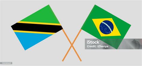タンザニアとブラジルの交差旗公式の色正しい比率 イラストレーションのベクターアート素材や画像を多数ご用意 イラストレーション