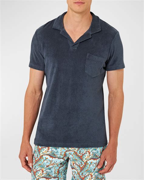 Orlebar Brown Mens Cotton Terry Polo Shirt Neiman Marcus