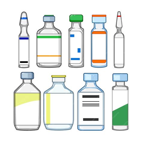 Premium Vector Vaccine Vial Set Cartoon Vector Illustration