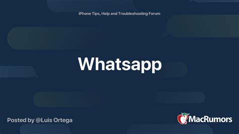 Whatsapp Macrumors Forums