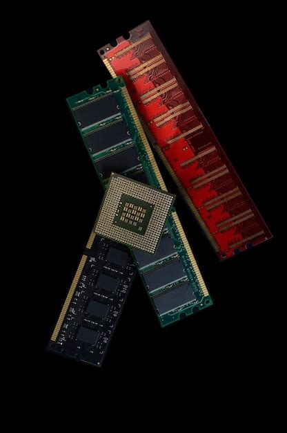 Premium Photo Ram And Processor From A Computer On A Dark Background