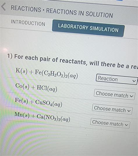 Solved REACTIONS REACTIONS IN SOLUTION INTRODUCTION Chegg Com