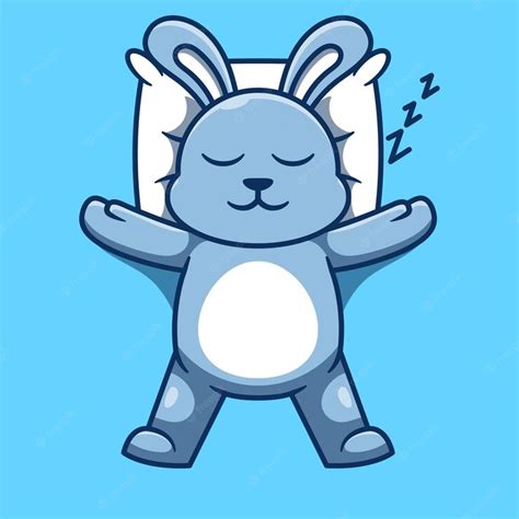 Premium Vector Cute Bunny Character Sleeping Cartoon Vector Illustration