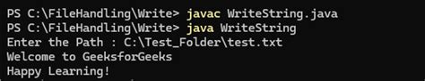 Java Program To Write Into A File GeeksforGeeks