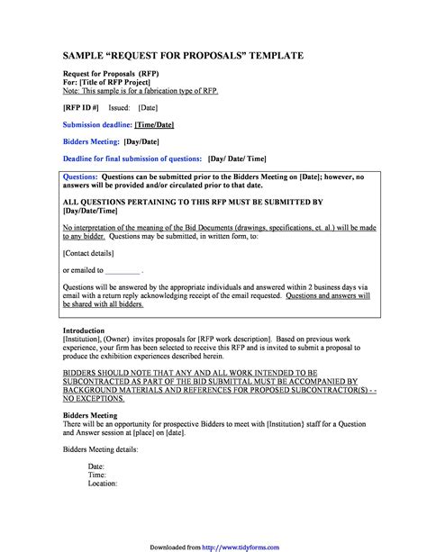 40 Best Request For Proposal Templates Examples RPF Templates