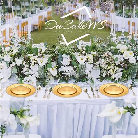 Gold Bead Acrylic Charger Plates 13″ Party Depot