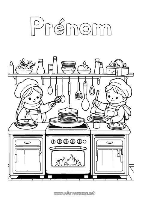 Coloriage n Enfant Chandeleur Crêpes
