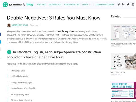 Grammarly Blog Double Negatives 3 Rules You Must Know Handout For 9th