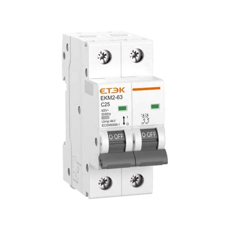 EKM2 63 MCB 6kA Breaking Capacity DIN Rail Circuit Breaker ETEK ELECTRICAL