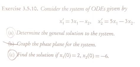 Solved Exercise 3510 Consider The System Of Odes Given By