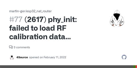 2617 Phy Init Failed To Load RF Calibration Data 0x1102 Falling