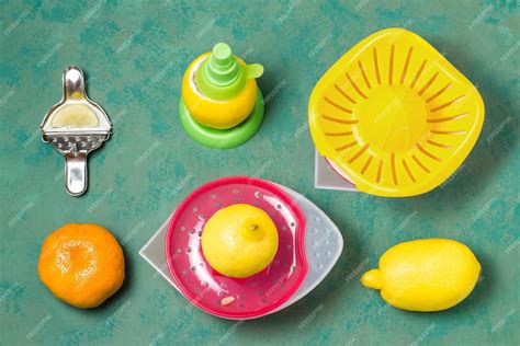 Premium Photo Various Devices For Squeezing Juice From Citrus