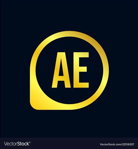 Initial Letter Ae Logo Template Design Royalty Free Vector