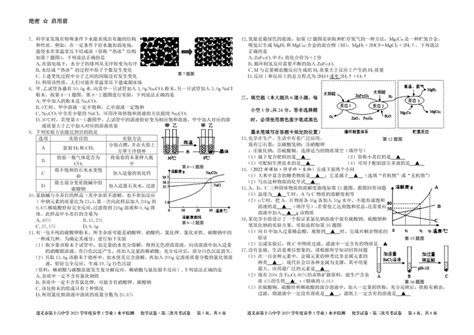 贵州省遵义市第十六中学 2023 2024学年九年级下学期第三次月考化学试卷（图片版，无答案） 21世纪教育网