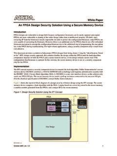 An Fpga Design Security Solution Using A Secure Memory An Fpga Design Security Solution