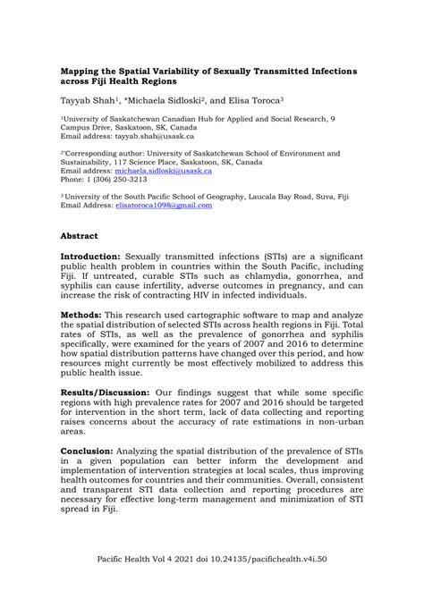 Pdf Mapping The Spatial Variability Of Sexually Transmitted