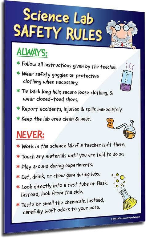 Laminated Science Lab Safety Rules Poster For Middle Nepal Ubuy