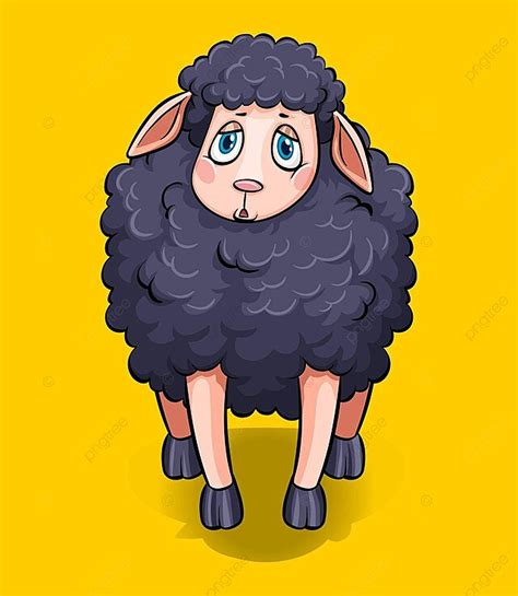 Black Sheep On Yellow Background Black Clip Art Clip Vector Black