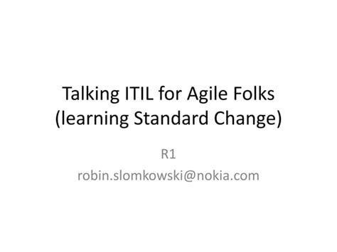 Itil For Agile Pptx