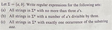 Solved Let Σ Ab Write Regular Expressions For The