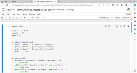Shefin K P On Linkedin Tictactoe Python Gamedevelopment Coding