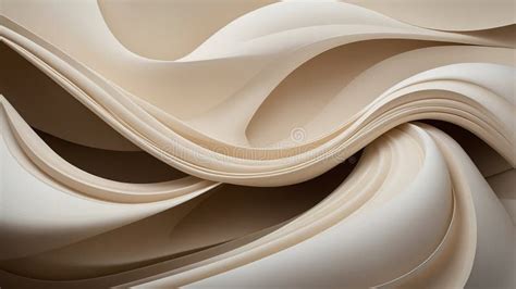 Abstract Flowing Beige Shapes With Smooth Curves And Elegant Waves Creating A Sense Of Fluidity
