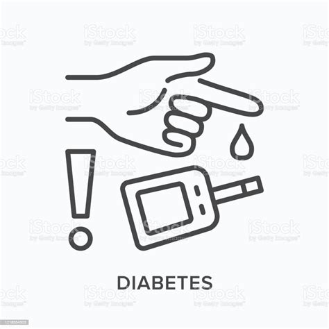 糖尿病控制線圖示向量輪廓插圖過程測量葡萄糖影像顯示手使用葡路器向量圖形及更多圖示圖片 圖示 糖尿病 血糖計 Istock