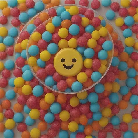 Premium Photo A Yellow Smiley Face In A Bowl Of Candy