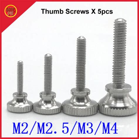 5pcs M2 M2 5 M3 M4 Stainless Steel Step Knurled Thumb Screw Hand