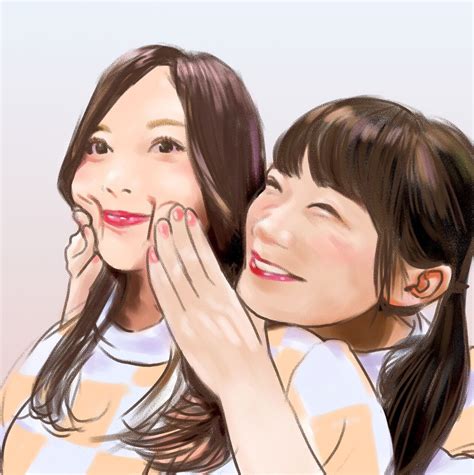 ‪似顔絵『白石麻衣さんと秋元真夏さん』乃木撮nogisatsu より‬ ‪似顔絵 イラスト イラストレーション アイドル