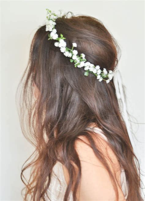 Flower Girl Crown Babe Breath Crown Flower Crown Wedding White