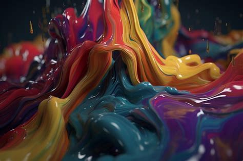Una pintura colorida de una sustancia líquida Foto Premium