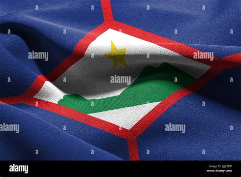 3d Illustration Flag Of Sint Eustatius Is A Region Of Netherlands