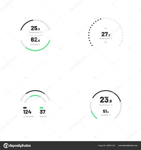 Set With Collection Of Indicator Template Dashboard Ui And Ux Kit Stock Vector By ©dimakostrov