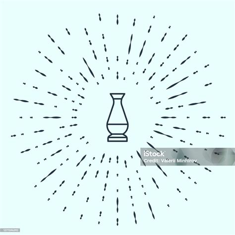 회색 배경에 고립 된 검은 줄 인도 꽃병 아이콘 추상 원 임의점 벡터 0명에 대한 스톡 벡터 아트 및 기타 이미지 0명