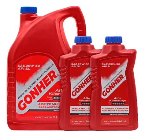 Kit Litros Aceite W Mineral Alto Kilometraje Gonher