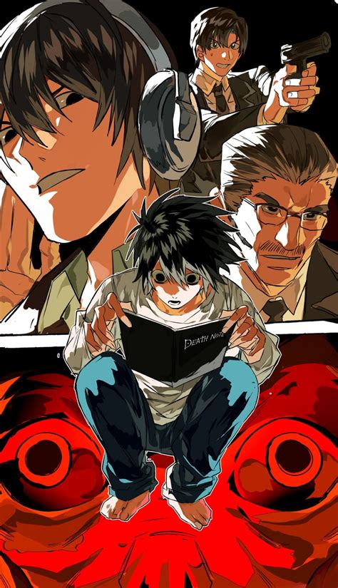 L Yagami Light Ryuk Matsuda Touta And Yagami Souichirou Death Note