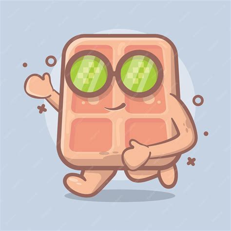 Premium Vector Cute Belgian Waffle Food Character Mascot Running