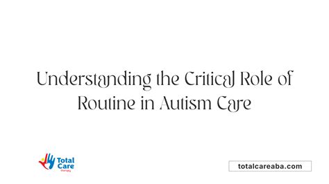 Developing Routines For Autism