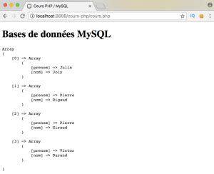 S Lection Simple De Donn Es Dans Une Table Mysql En Php Pierre Giraud