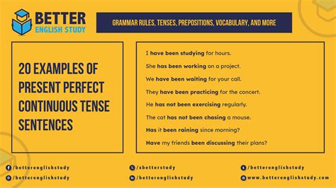 20 Examples Of Present Perfect Continuous Tense Sentences