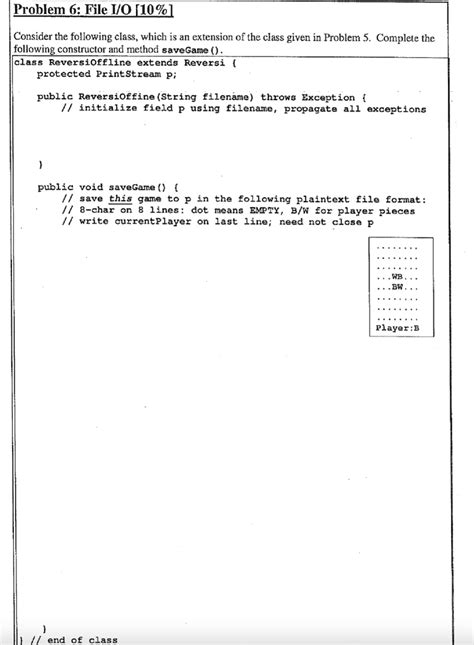 Problem 6 File Io 10 Consider The Following Class Which Is An